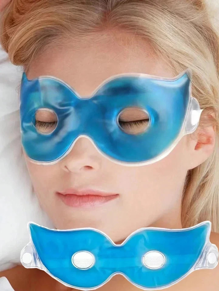 Gel Bead Heating Cooling Sleep Mask Reusable Hot Cold Ice Pack Puffy ...