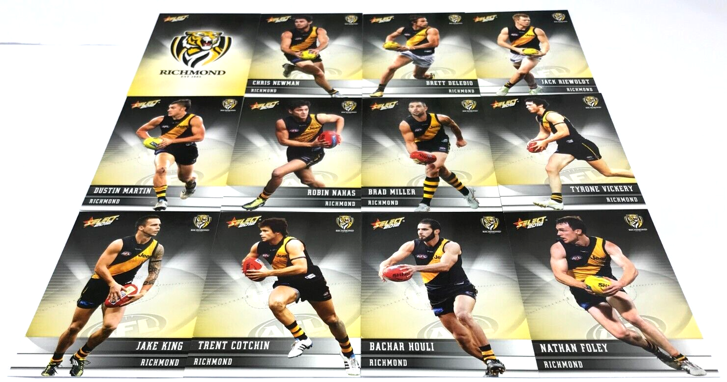 2012 SELECT AFL CHAMPIONS TRADING CARD FULL BASE CARD TEAM SET (12 ...