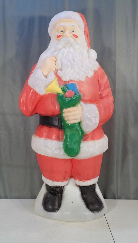 Large 41" VTG General Foam Lighted Christmas Santa Claus Blow Mold Sock ...