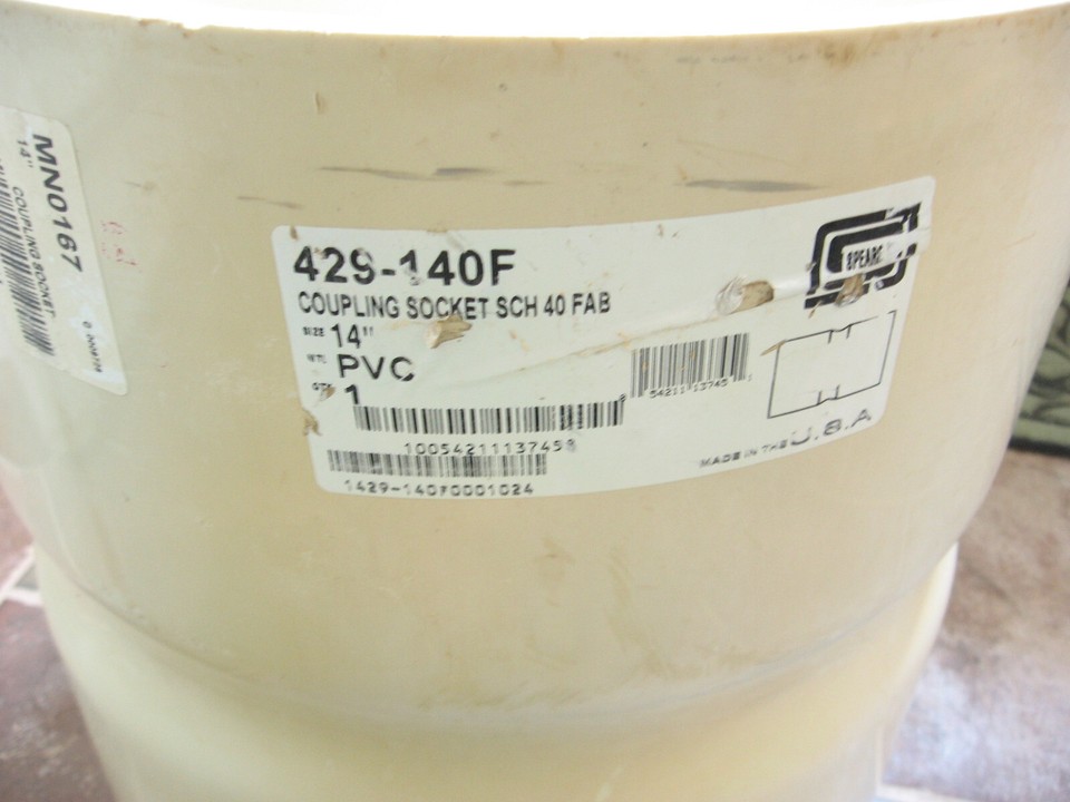 14" SCH 40 PVC COUPLING 429-140F SCHEDULE SOCKET 14 INCH SPEARS | eBay