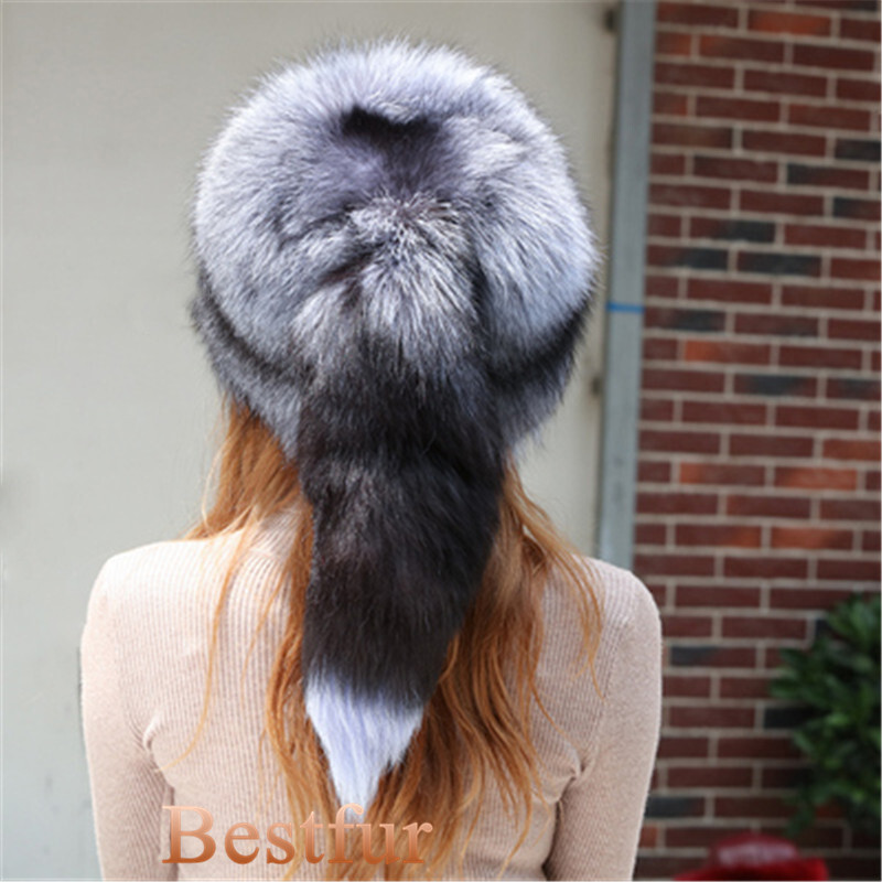 Women's Full Covered Real Fox Fur Hat Russian Ushanka Cossack Hat Warm ...