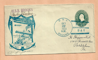 U.S.S BROOKS NAVY DAY OCT 27,1933 SIGNED NAVAL COVER | eBay