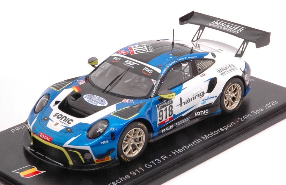 Modellauto Auto Maßstab 1:43 spark modellbau Porsche 911 GT3 24H Spa ...