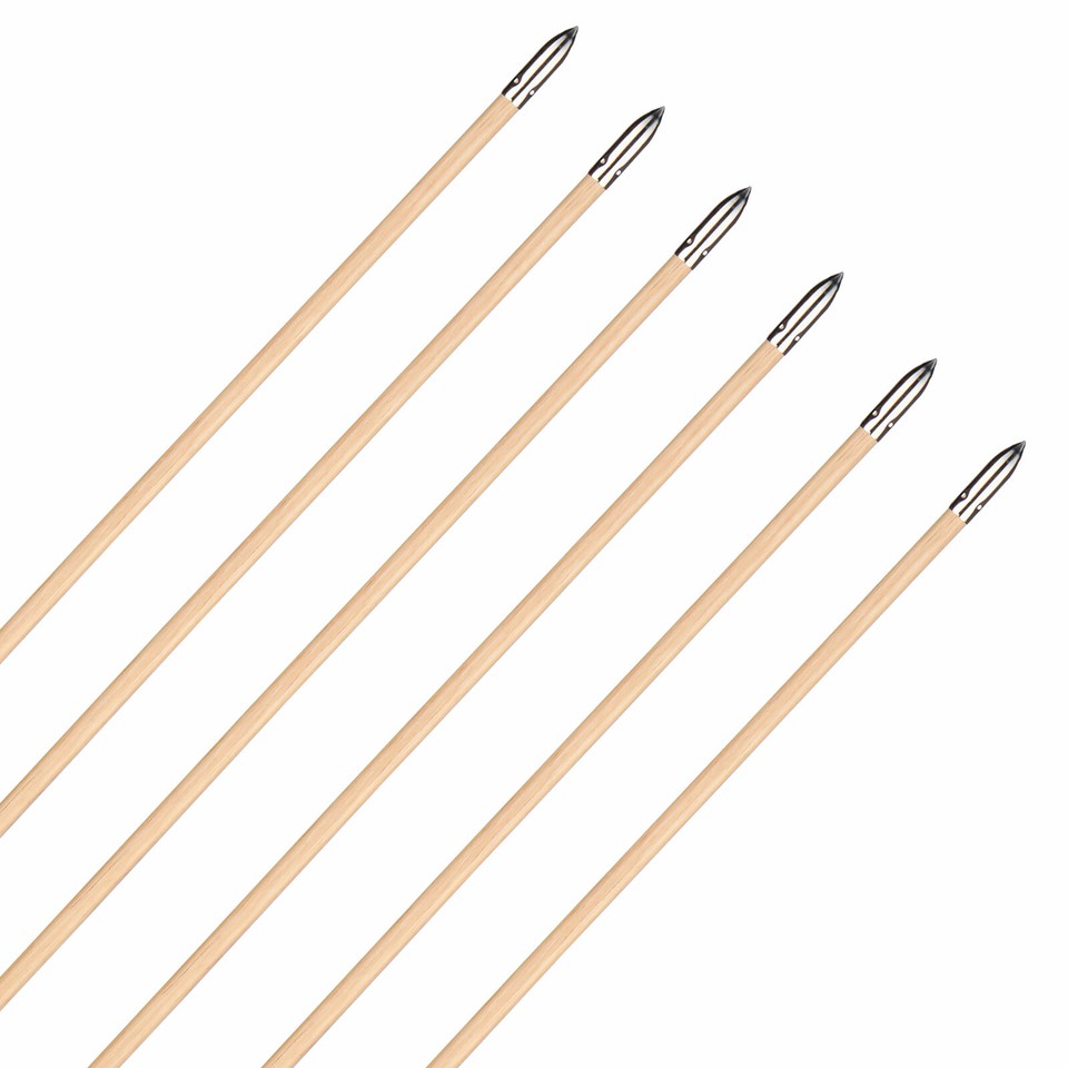 31" Archery Wooden Arrows Wood Shaft 5" Turkey Fletching for Bow ...