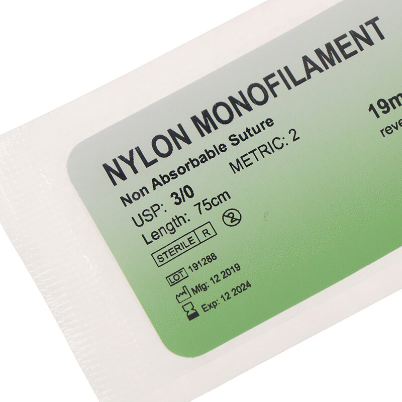 12 Pcs/Set Medical Needle Suture Nylon Monofilament Thread Suture ...