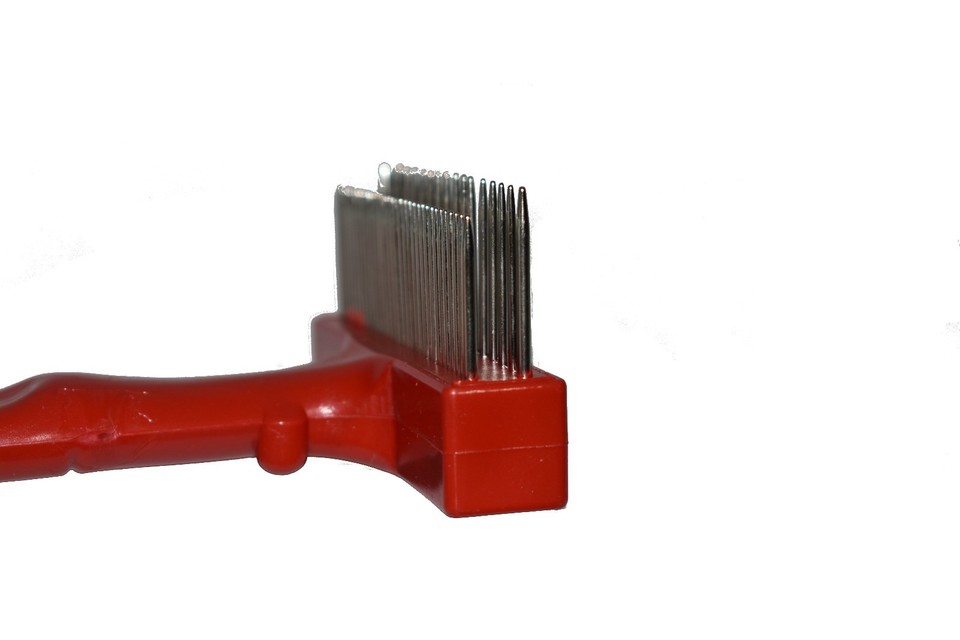 Pet Two Rows Pins Stainless Steel Rake Brush Multi-function Dog ...