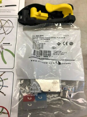 Siemon Z6A-S04 outlet, ZMAX,SHLD, CAT6A, RJ45, HYBGRY, TL-LSS,T568A/B ...