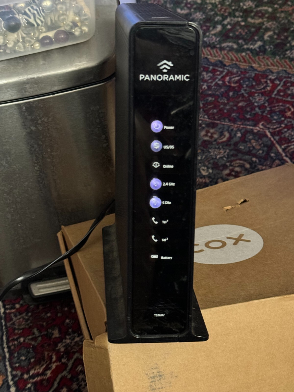 ARRIS Panoramic TG1682 Modem Router Black Cox Turns On but not fully ...