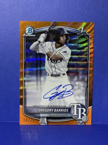 2025 Bowman Chrome 1st Autograph Gregory Barrios #CPA-GB 10/25 Orange ...