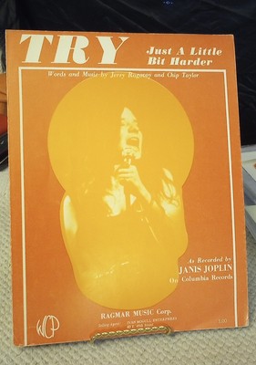 JANIS JOPLIN original sheet music "Try (Just a Little Bit Harder) 1968 ...