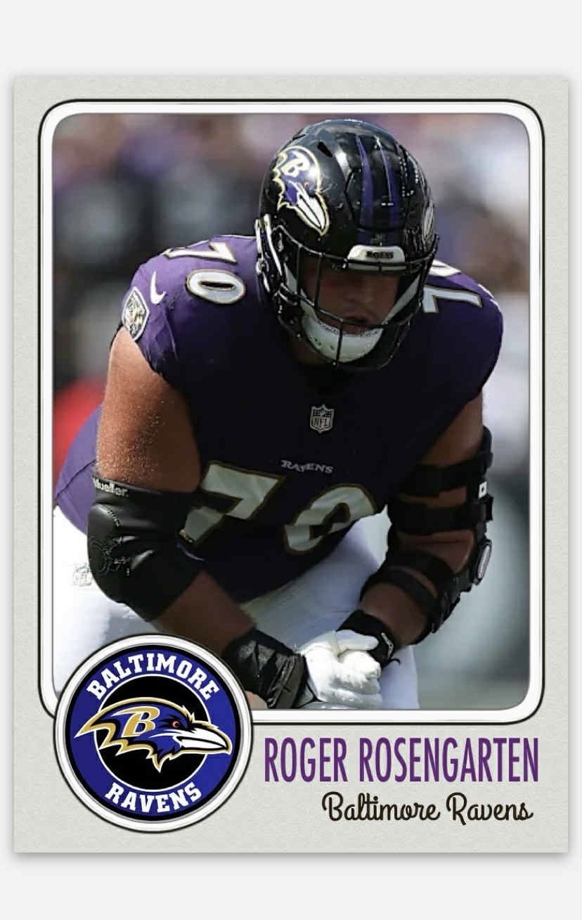 Roger Rosengarten Novelty Football Card! Baltimore Ravens | eBay