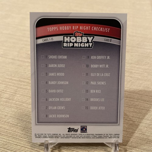2025 Topps Jackie Robinson Hobby Rip Night Card #8 HOF Brooklyn Dodgers ...
