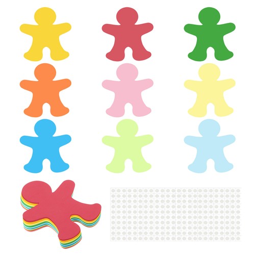 People Cutouts, 216 Pack Paper Person Shape, Colorful People Cutout ...