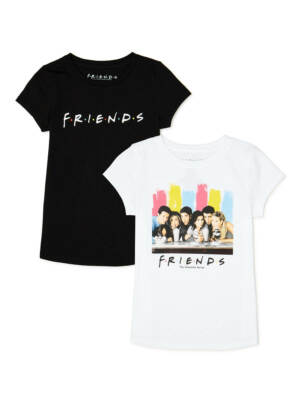 FRIENDS TV SERIES 2 PACK GIRLS SHIRT SIZE 4/5 6/6X 7/8 10/12 14/16 18 ...