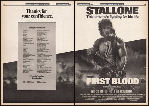 FIRST BLOOD__Original 1982 Trade print AD promo / poster__Sylvester ...