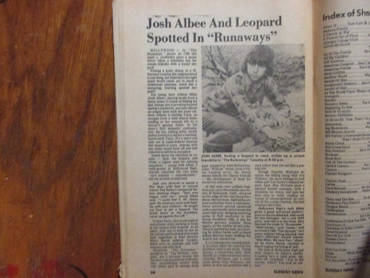 Josh Albee 1973 Press Photo Josh Albee & Robert Redford Costar In