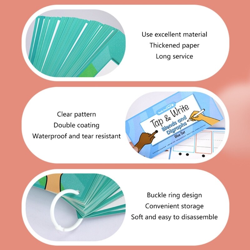 51Pcs Tap and Write CVC Word Flashcards Montessori Educational Game ...