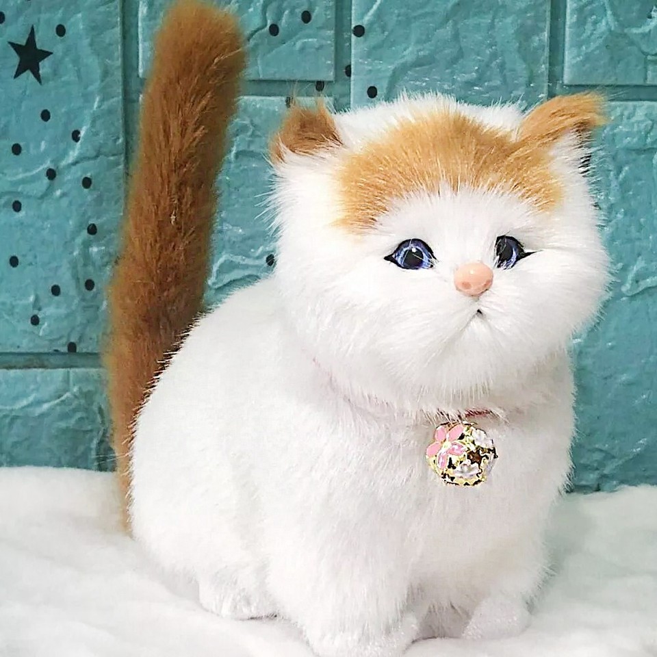 Realistic Cat Stuffed Simulation Plush Toy Soft Cute Kitten Doll For ...