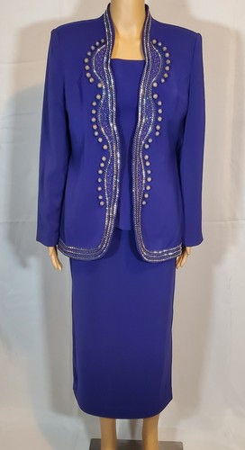 Lisa Rene Woman's Dark Purple Evening 3 Pcs Suit Jacket , Top & Skirt ...