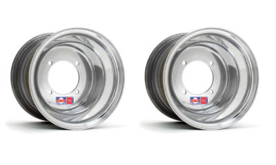 DWT Polished Rear Wheels Red Label Rims 10" 10x10 4/115 Raptor YFZ450 ...