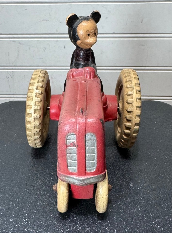Antique Mickey's Tractor Toy Sun Rubber Walt Disney Productions Mickey ...