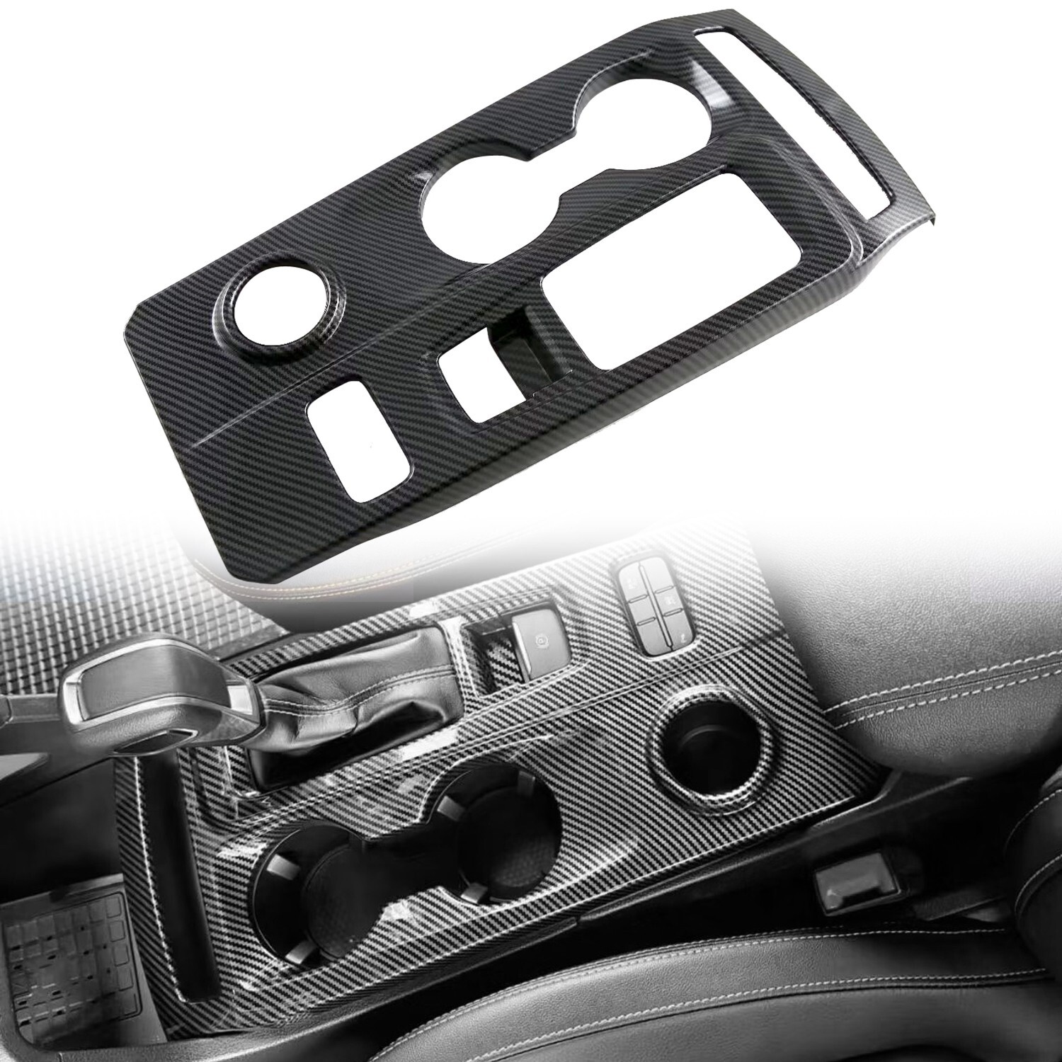 RHD Carbon Fiber Gear Shift Box Panel Cover Trim For Ford Ranger 2023 ...