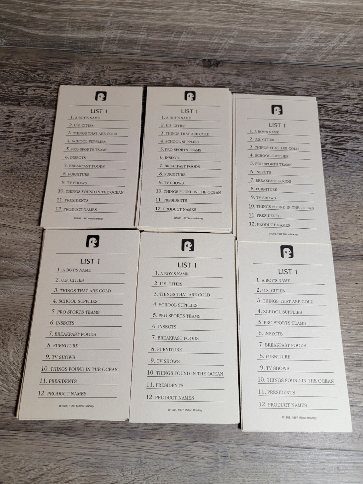 1988 1997 SCATTERGORIES 36 CATEGORY CARDS replacement pieces | eBay