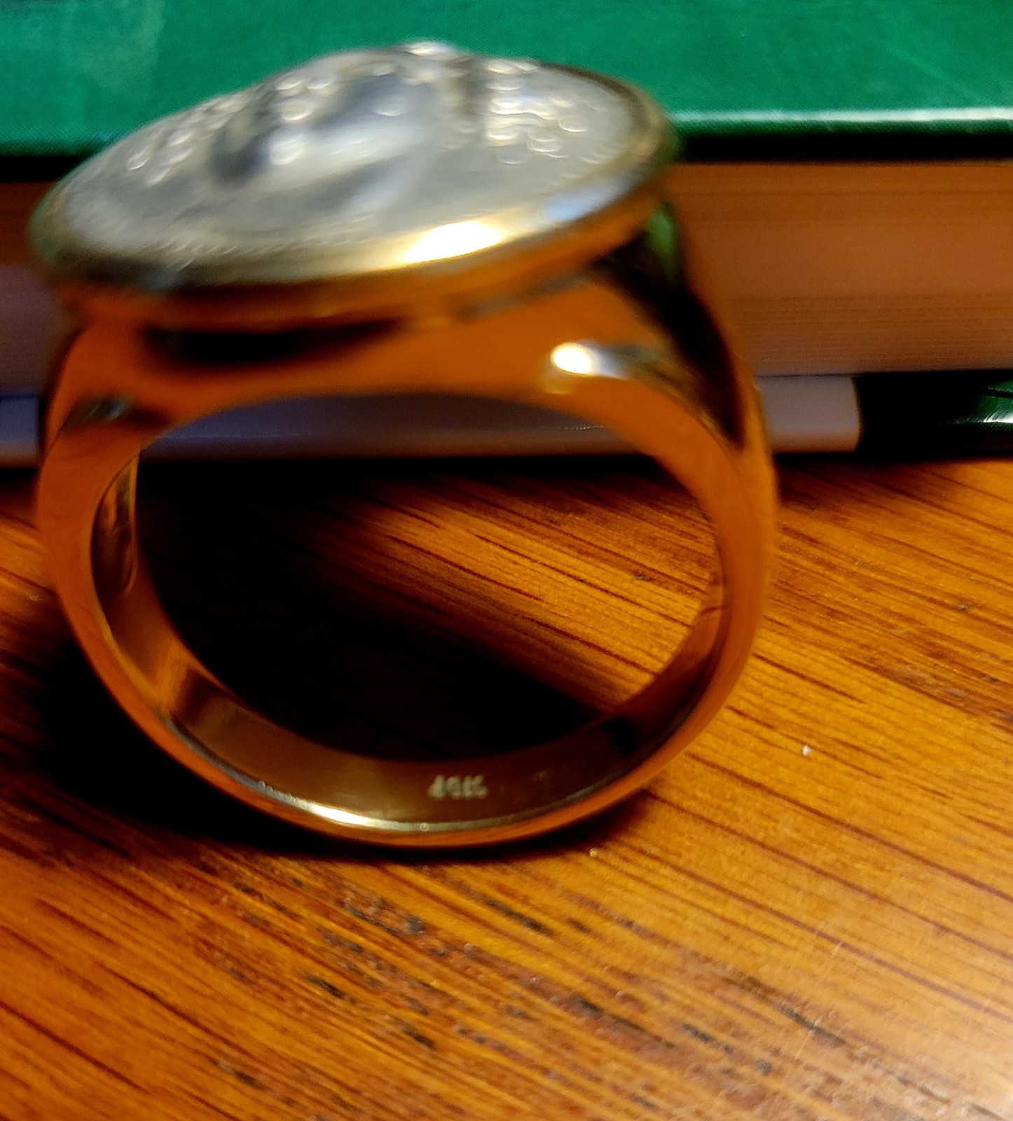 Larissa Thessaloniki drachm 14k gold man's ring signet. 19mm 16.7g,size ...