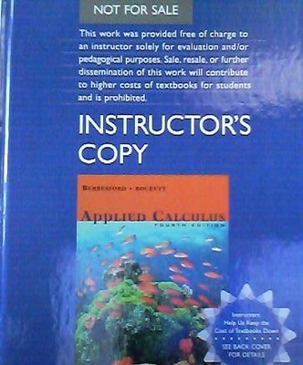 NOT FOR RESALE COPY- Applied Calculus 4th edition- Instructors Edition ...