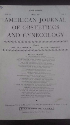 AMERICAN JOURNAL OF OBSTETRICS AND GYNECOLOGY HOWARD C.TAYLOR 1956 N°6 ...