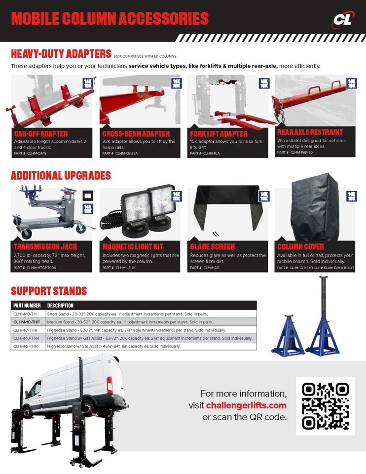 CHALLENGER LIFTS MOBILE COLUMN LIFTS - 56,000 LB CAPACITY, CLHM-140-4 ...