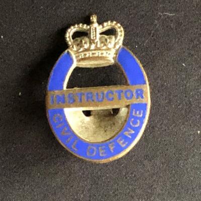 CIVIL DEFENCE INSTRUCTOR VINTAGE ENAMEL EMBLEM LAPEL PIN BADGE | eBay