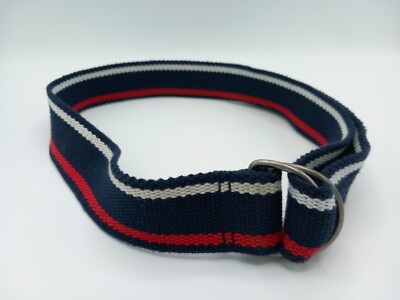 Red white blue fabric woven belt loop D ring closure sz W30 | eBay UK