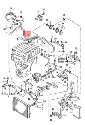 Genuine AUDI VW Q7 Touareg 4LB 7L6 Coolant Hose Expansion Tank ...