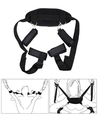 BDSM Wrist Thigh Open Leg Restraint System Hand Ankle Cuff Bondage Sex ...