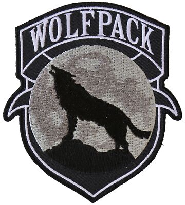 Wolfpack Patch Wolf Howling Moon Silhouette - 4x3.6 inch - P6139 | eBay