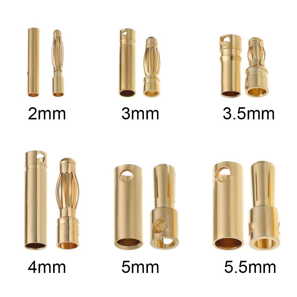 Airplane RC Battery Connector Male Female Plugs Bullet Banana Plug High ...