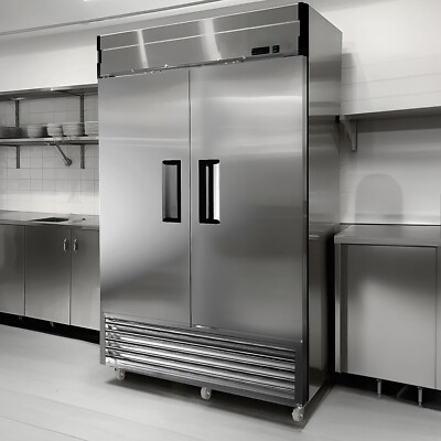 Commercial Freezer 2 Solid Door Stainless Steel Reach-in Upright ...