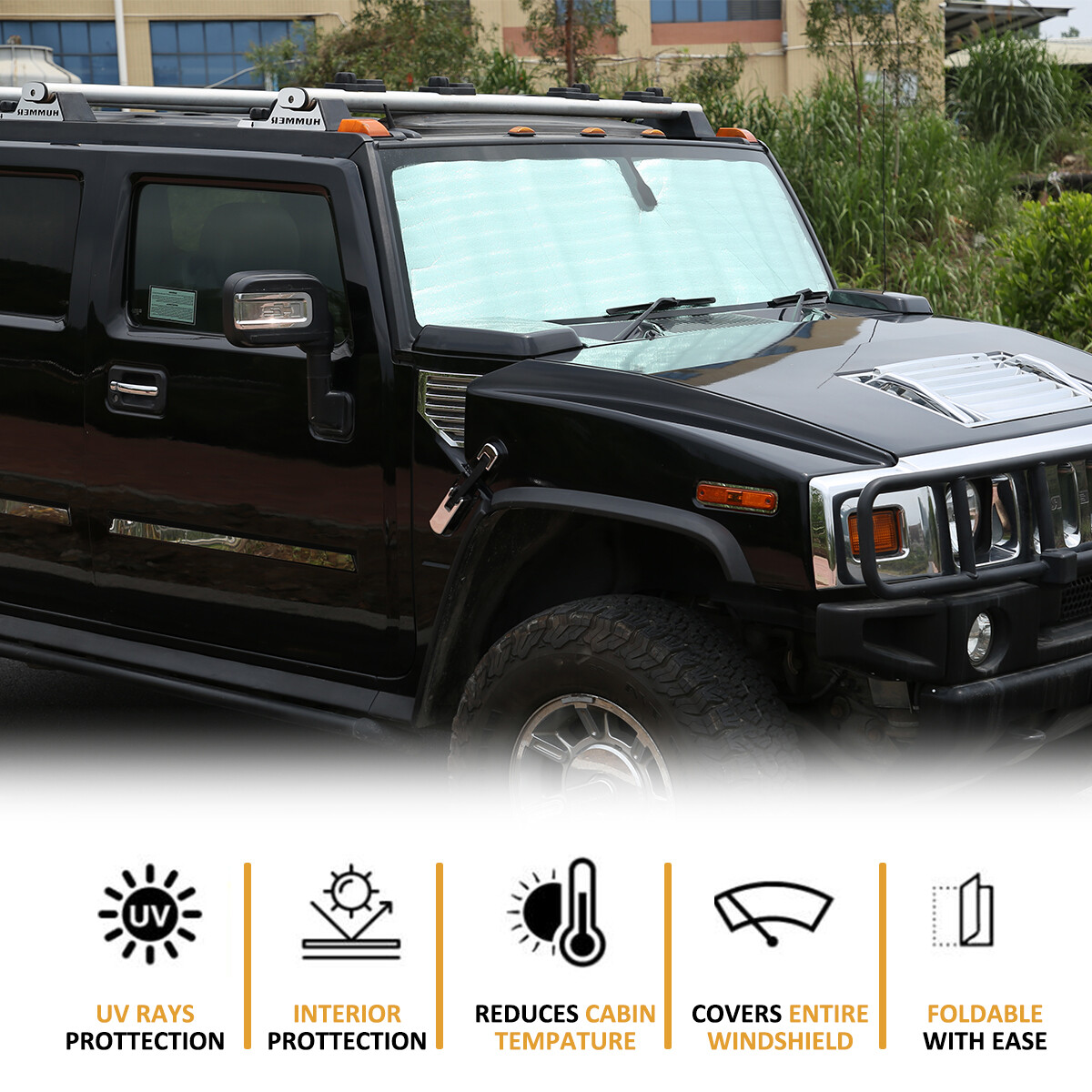 For Hummer H2 2003-2009 Car Sun Shade Van SUV Windscreen Sunshade UV ...