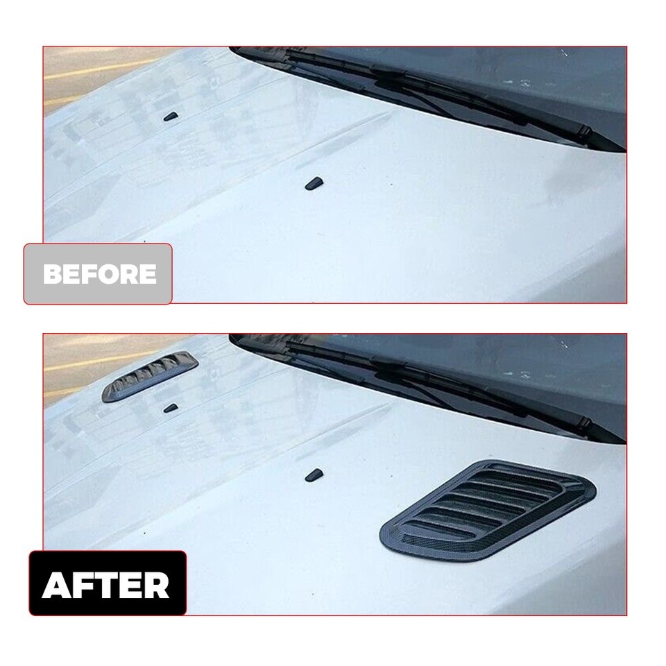 2X For Dodge Ram Air Vent Scoop Bonnet Vent Hood Intake Trim Cover ...