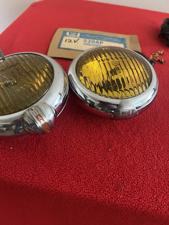 2 Vintage Unity Fog Lights 1940s Rat Rod 12 Volt Part # 520AP | eBay
