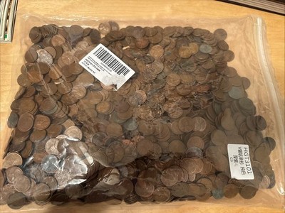 Large Lot Of 1350 Wheat Cents. Not Sorted- Plenty Of Steel Cents In ...