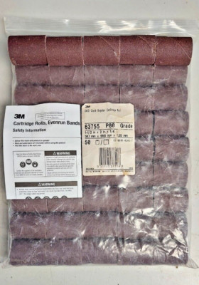 Bag of 50 - 3M 63755, 341D Cloth Regular Cartridge Roll 1-1/2"x2"x1/4 ...