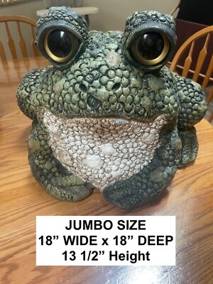 Toad Hollow Frog Statue 18" Jumbo VINTAGE Outdoor Resin Figurine New ...