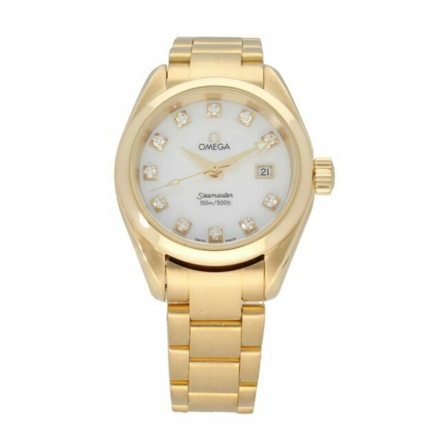 OMEGA Seamaster Aqua Terra - 29 mm, Yellow Gold for sale | eBay