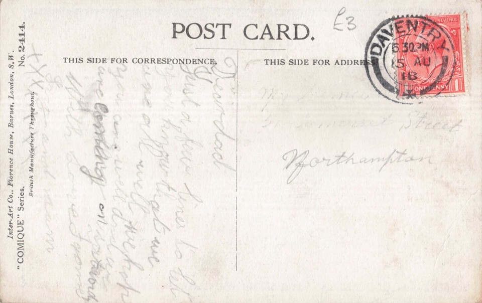 Artist Signed McGill Little Girl & Soldier Boy in Line WWI Vintage ...