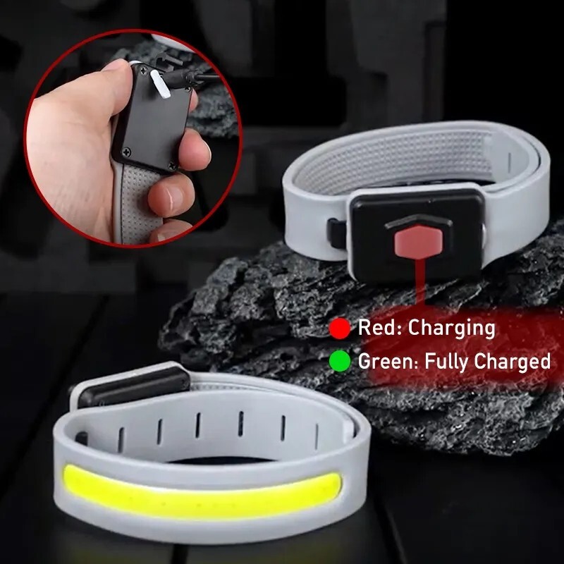 LED Wristband Light Armband Night Running Safety Bracelet USB ...