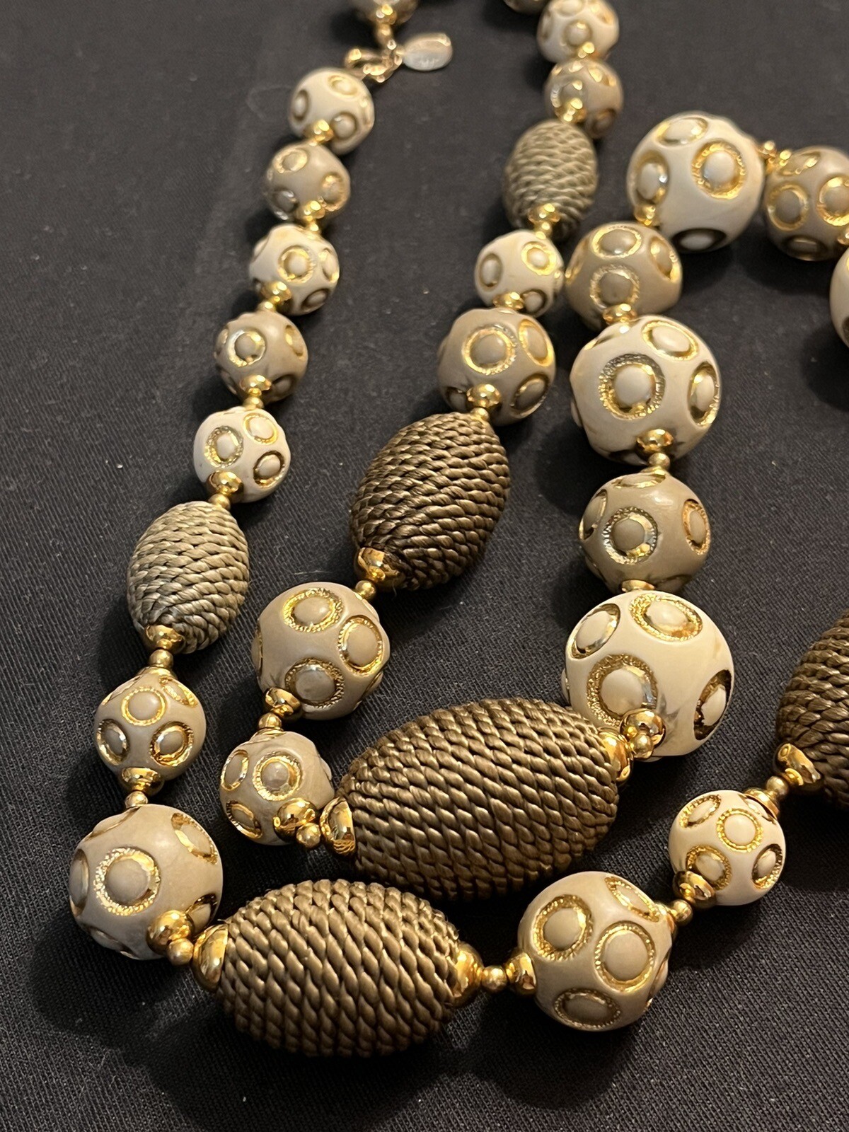 Vintage Sandra David Taupe And Gold Tone Fun and Funk… - Gem