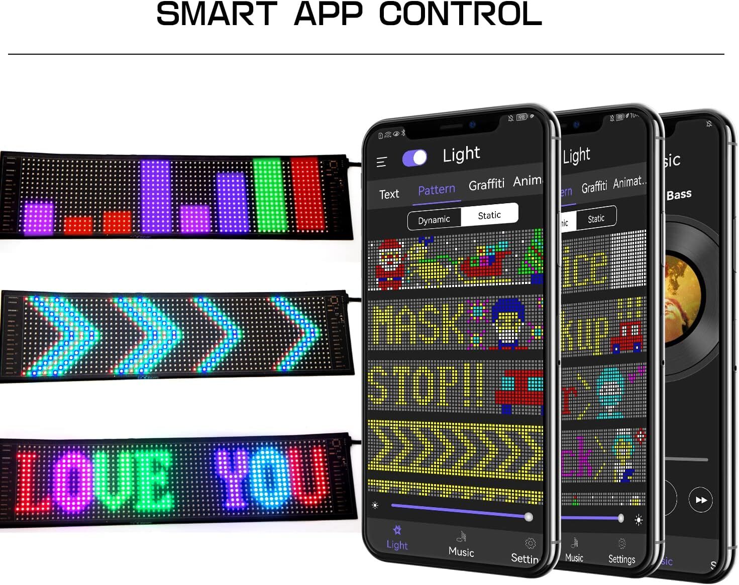 Smart Scrolling LED Screen Sign Blue-tooth App Control Store Window ...
