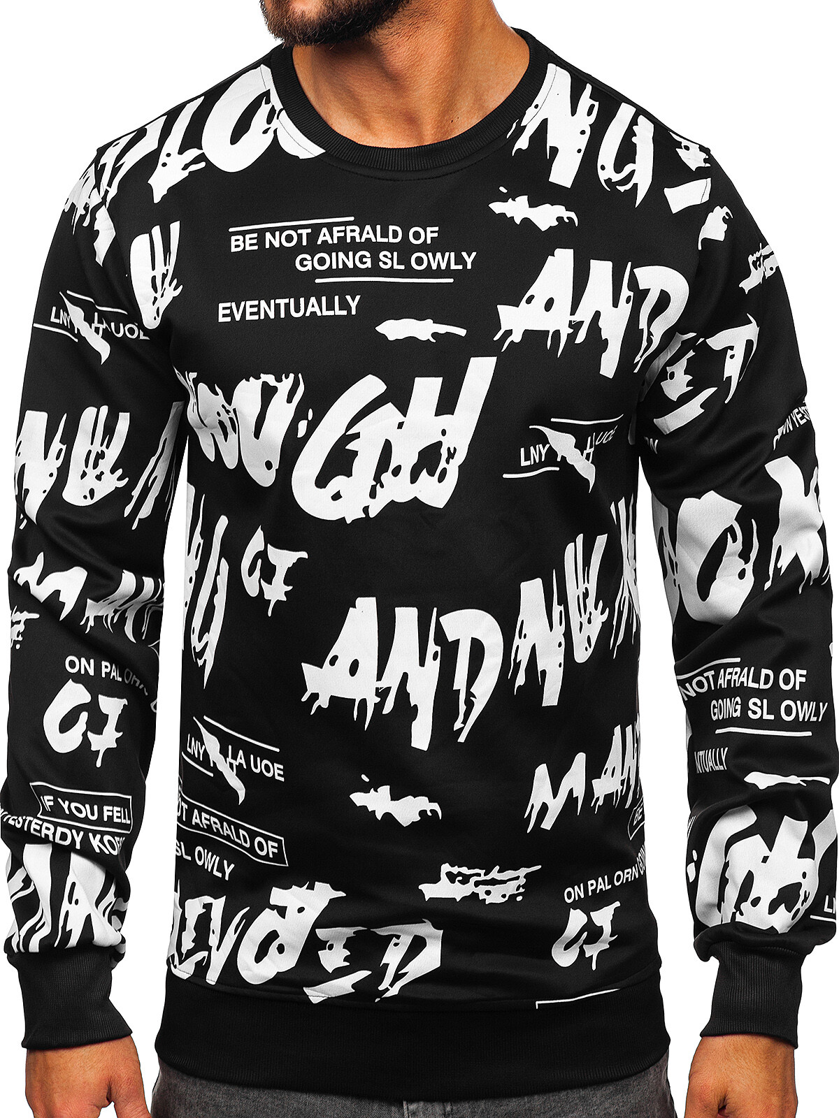 Sweatshirt Pullover Rundhals Pulli Print Sport Classic Herren Mix BOLF ...